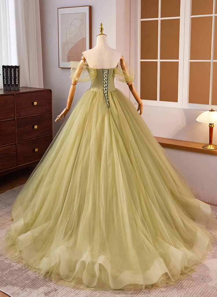 Light Green Sweetheart Tulle Long Formal Dress, Light Green Prom Dress ...