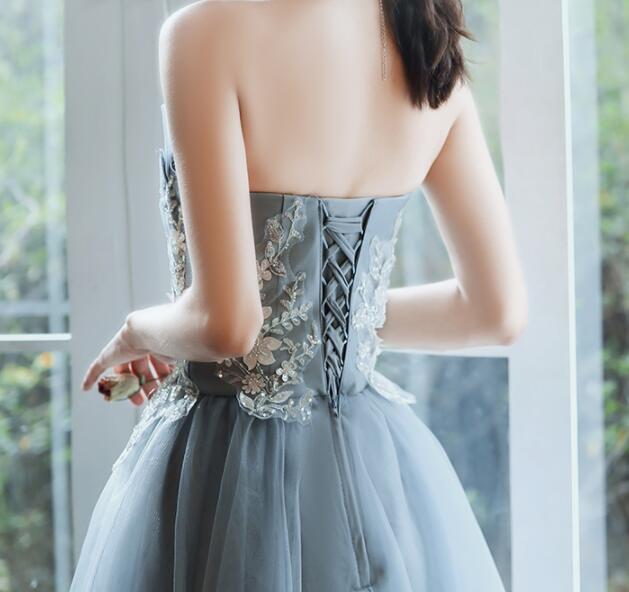Charming Short Tulle with Lace Applique Prom Dress, Short Homecoming D ...