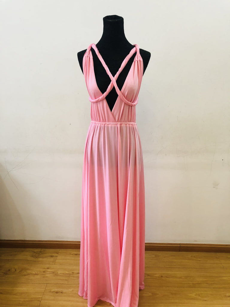 Charming Pink High Quality Multiway Bridesmaid Dress, Women Convertibl ...